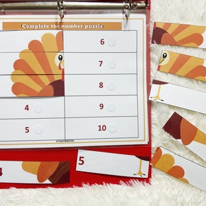 Turkey Themed Busy Book Printable for Toddlers, Thanksgiving Busy Book ...