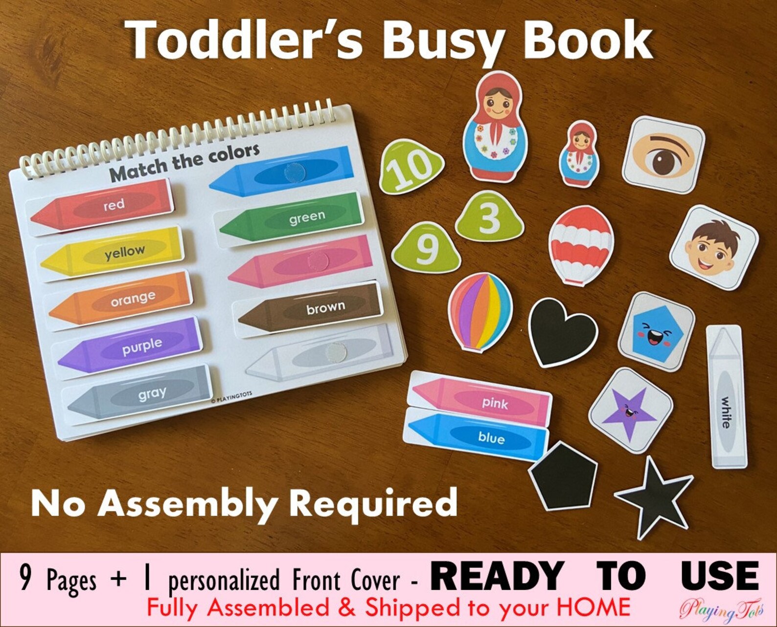 Toddler Busy Book Fully Assembled First Learning Binder Fun - Etsy