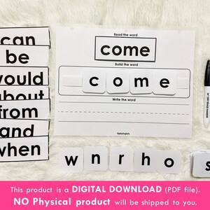 Sight Words Activity Printable Read Build and Write Sight - Etsy