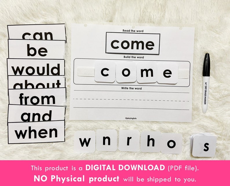 Sight Words Activity Printable Read Build and Write Sight - Etsy