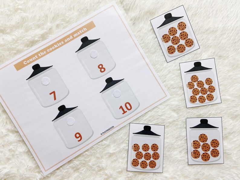 Cookies Counting Activity Printable Learn to Count Preschool - Etsy