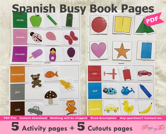 Colors and Shapes Activities Printable in Spanish for - Etsy