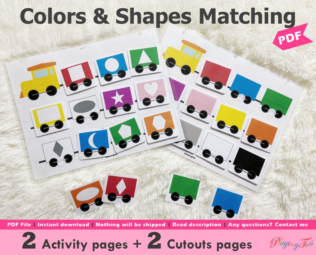 Colors and Shapes Matching Activity Printable Toddler Busy - Etsy