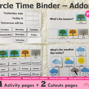 Morning Workbook Printable Seasons Weather Days of the - Etsy