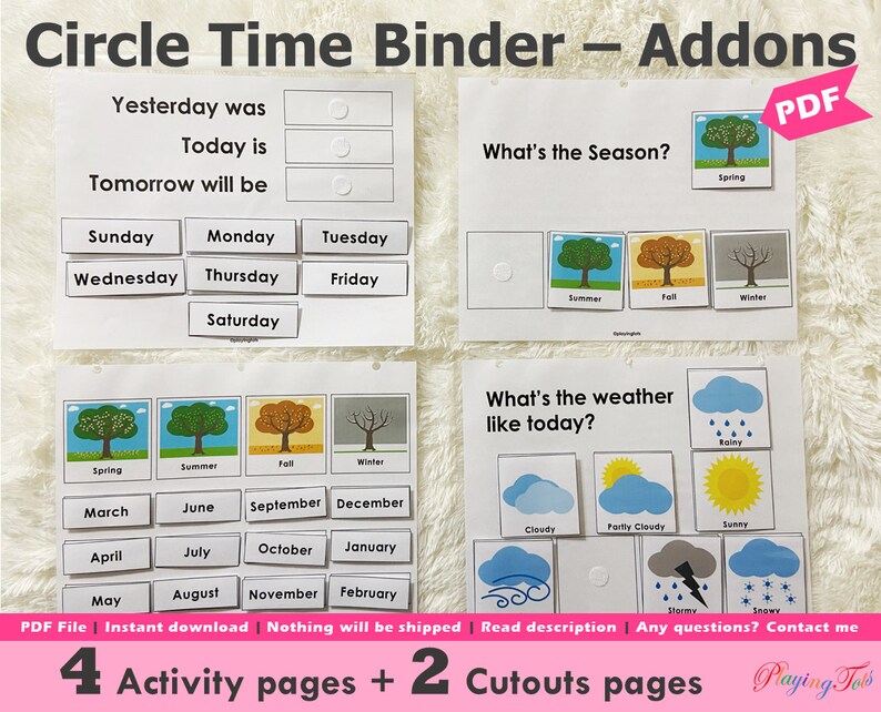 Morning Workbook Printable Seasons Weather Days of the | Etsy