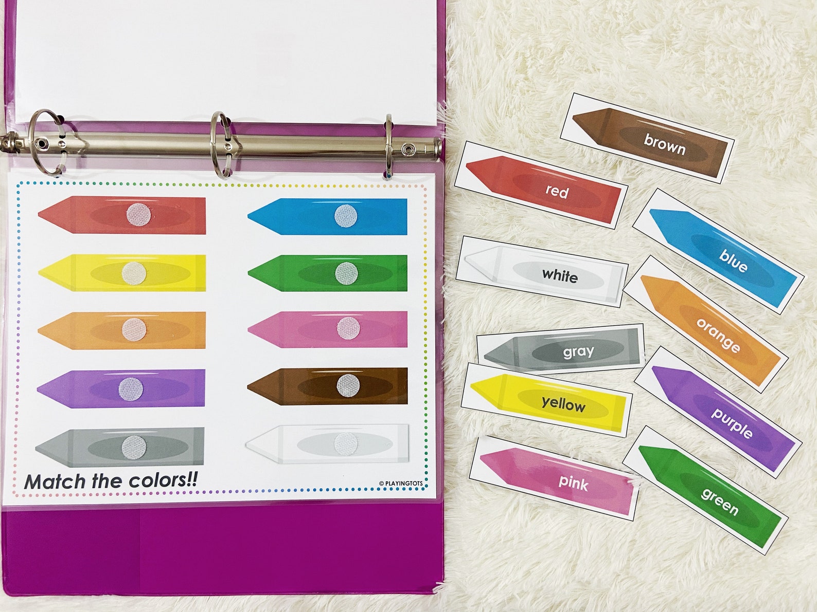 Colors Matching Toddler Busy Book Pages Printable Learning | Etsy