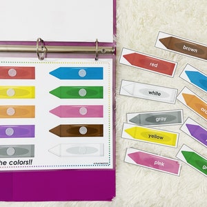 Colors Matching Toddler Busy Book Pages Printable, Learning Binder ...