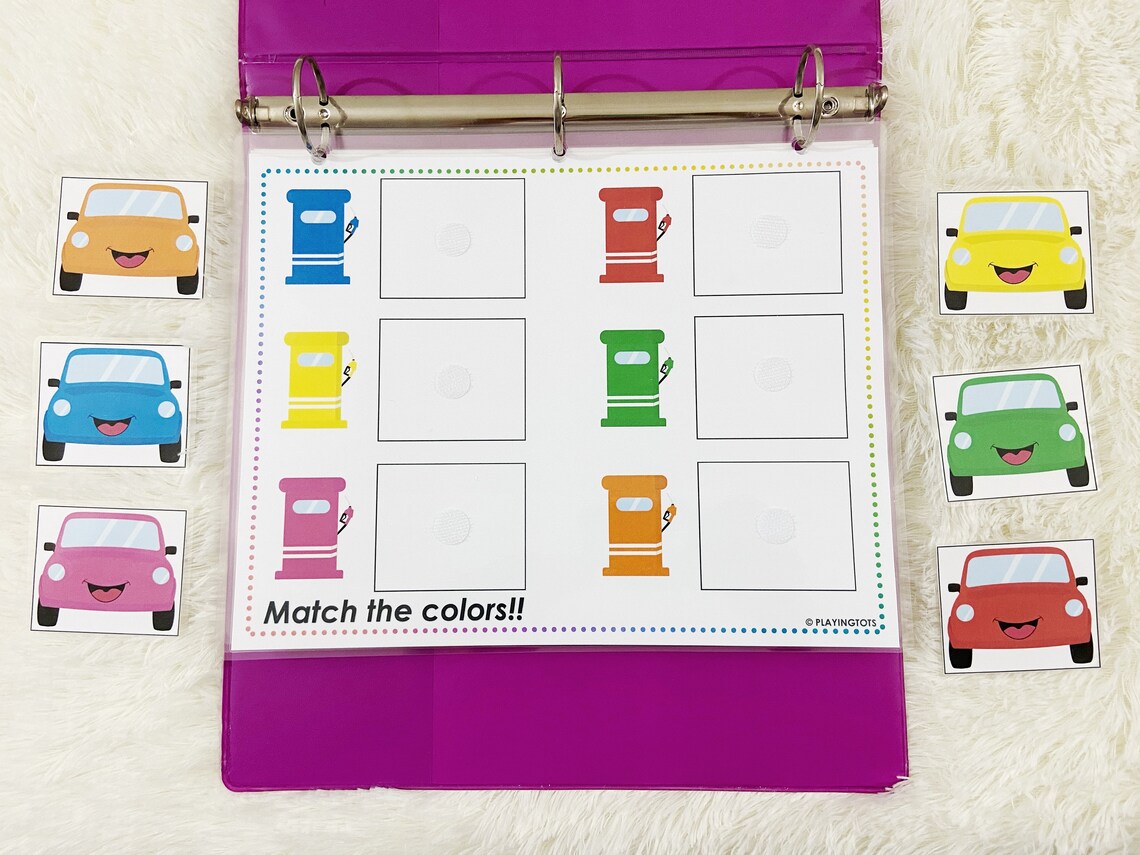 Colors Matching Toddler Busy Book Pages Printable Learning | Etsy
