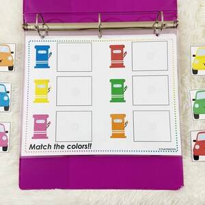 Colors Matching Toddler Busy Book Pages Printable, Learning Binder ...