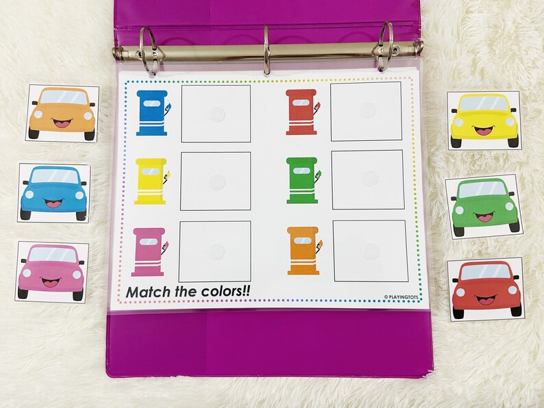 Colors Matching Toddler Busy Book Pages Printable Learning - Etsy