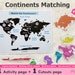 Continents and Oceans Matching Activity Printable, Continents of the ...