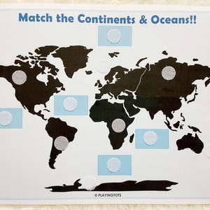 Continents and Oceans Matching Activity Printable, Continents of the ...