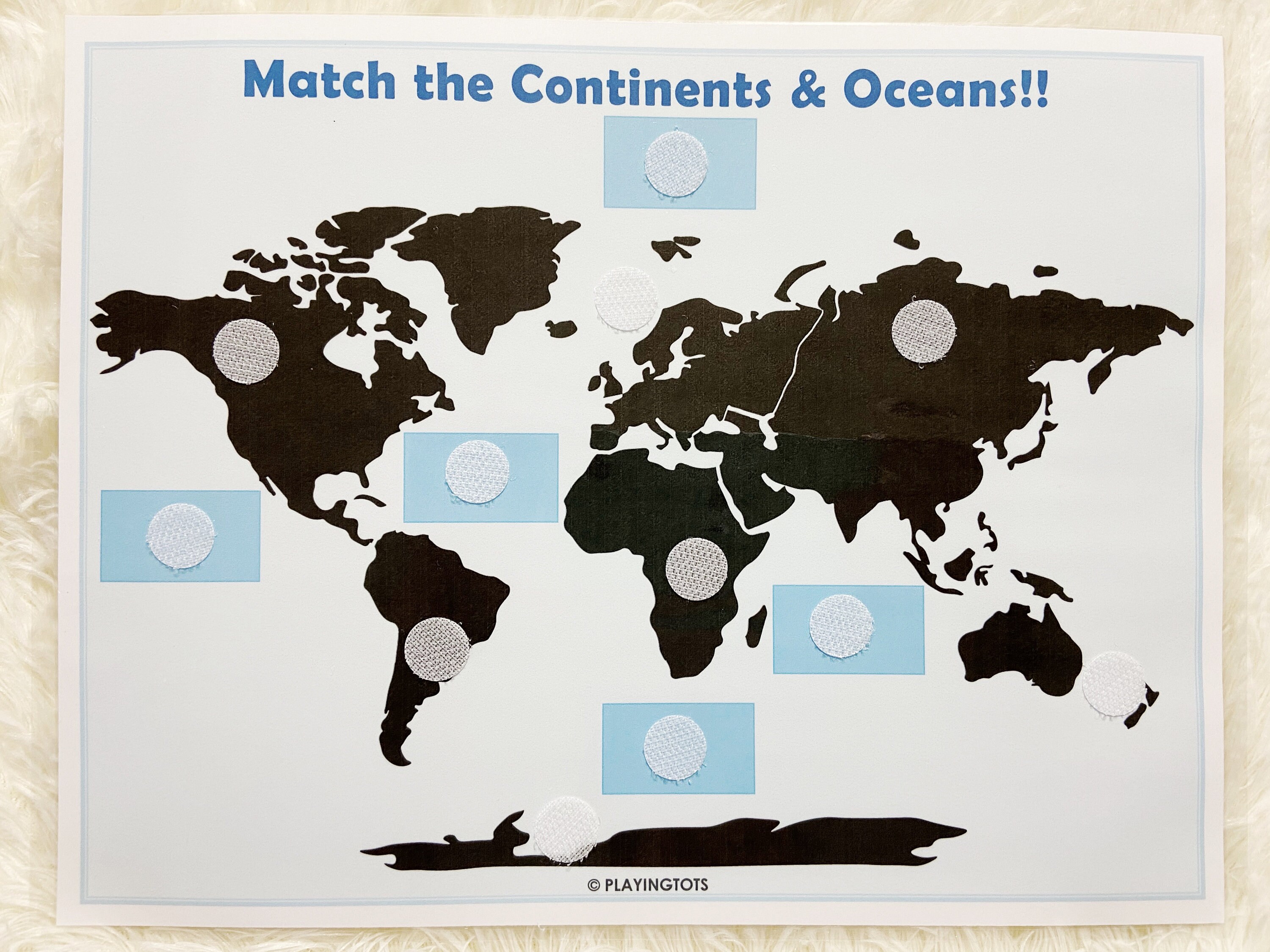 Continents and Oceans Matching Activity Printable Continents - Etsy