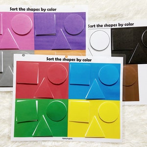 Colors and Shapes Sorting Activity Printable Toddler Busy - Etsy Canada