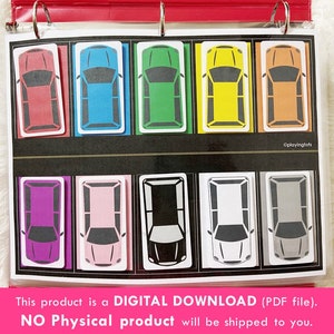 Preschool Busy Book Printable, Car Themed Activities, Vehicle Busy ...