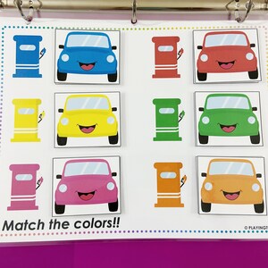 Colors Matching Toddler Busy Book Pages Printable, Learning Binder ...
