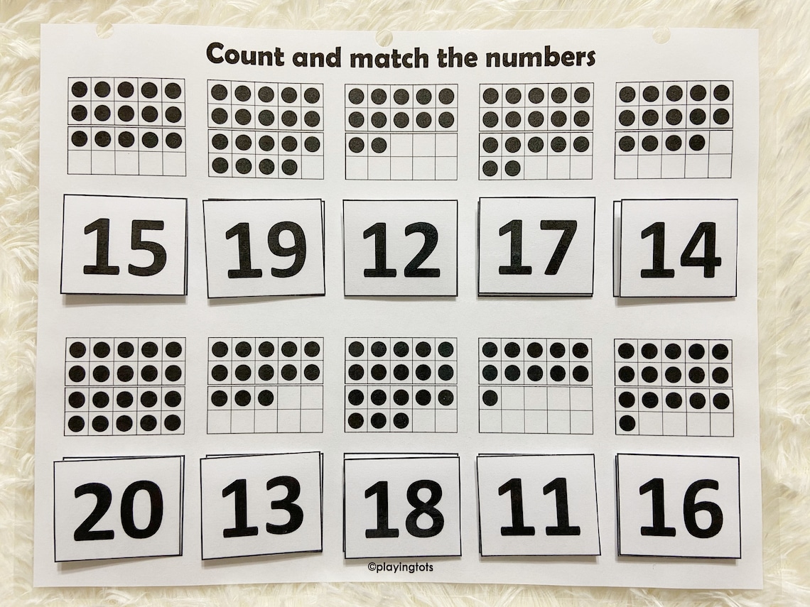 Counting Practice Printable Ten Frame Math Numbers 11 to 20 - Etsy