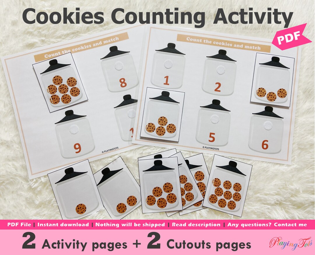 Cookies Counting Activity Printable, Learn to Count, Preschool Math ...