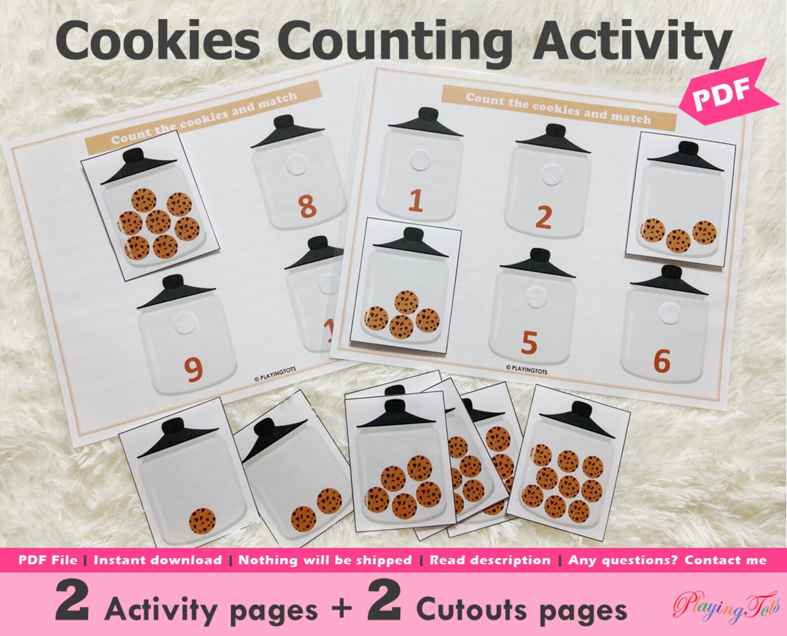 Cookies Counting Activity Printable Learn to Count Preschool - Etsy