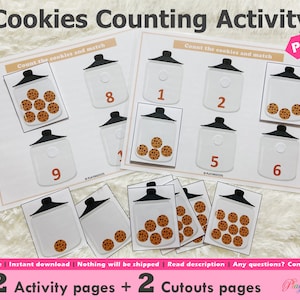 Cookies Counting Activity Printable, Learn to Count, Preschool Math ...