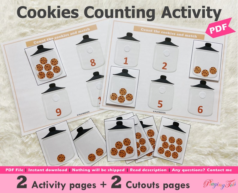 Cookies Counting Activity Printable Learn to Count Preschool - Etsy