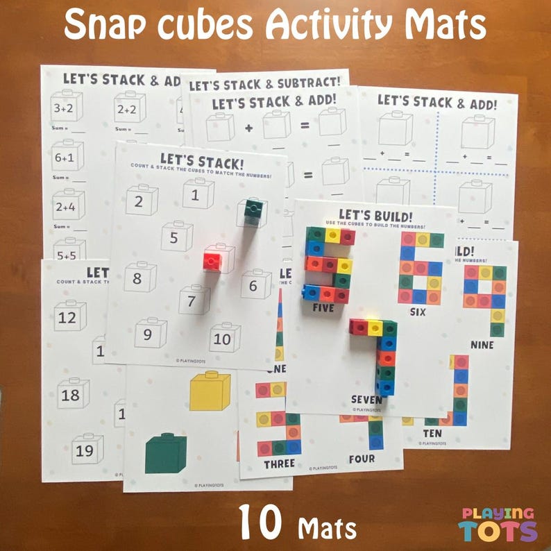 Snap Cubes Learning Mats Printable, Learning Binder, Busy Book, Quiet ...