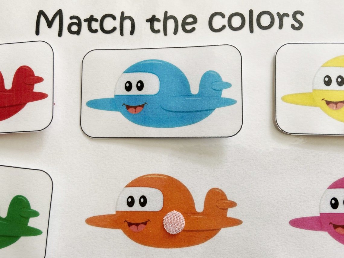 Colors Matching Toddler Busy Book Page Printable Learning - Etsy