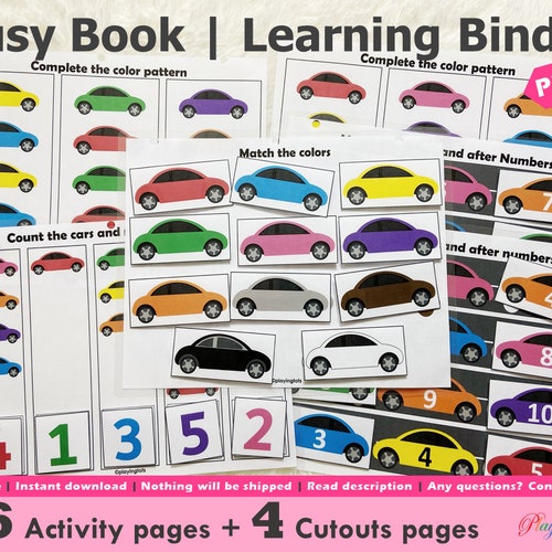 Preschool Busy Book Printable Car Themed Activities Vehicle - Etsy Canada