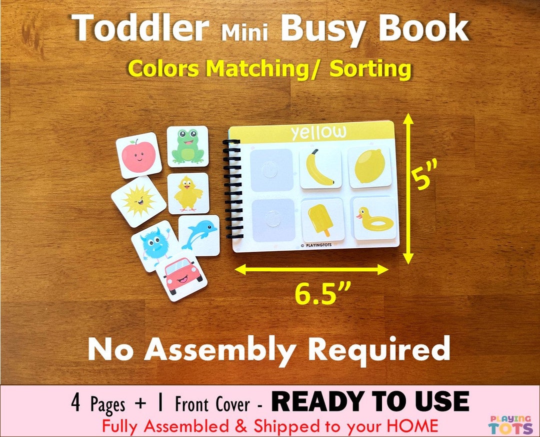 Mini Toddler Colors Busy Book With 4 Activity Pages and 1 Front Cover ...