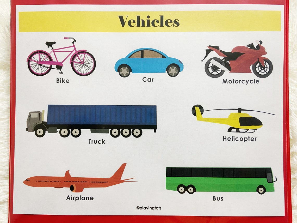 Vehicles Chart Printable Vehicle Match Toddler Busy Book - Etsy Australia