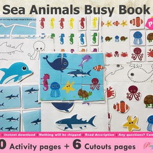 Sea Animals Toddler Busy Book Quiet Book Home School - Etsy
