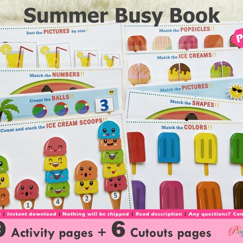 Busy Book Printable Worksheets Set Matching Activities | Etsy