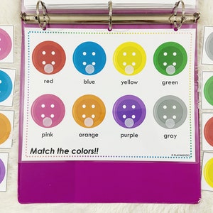 Colors Matching Toddler Busy Book Pages Printable, Learning Binder ...