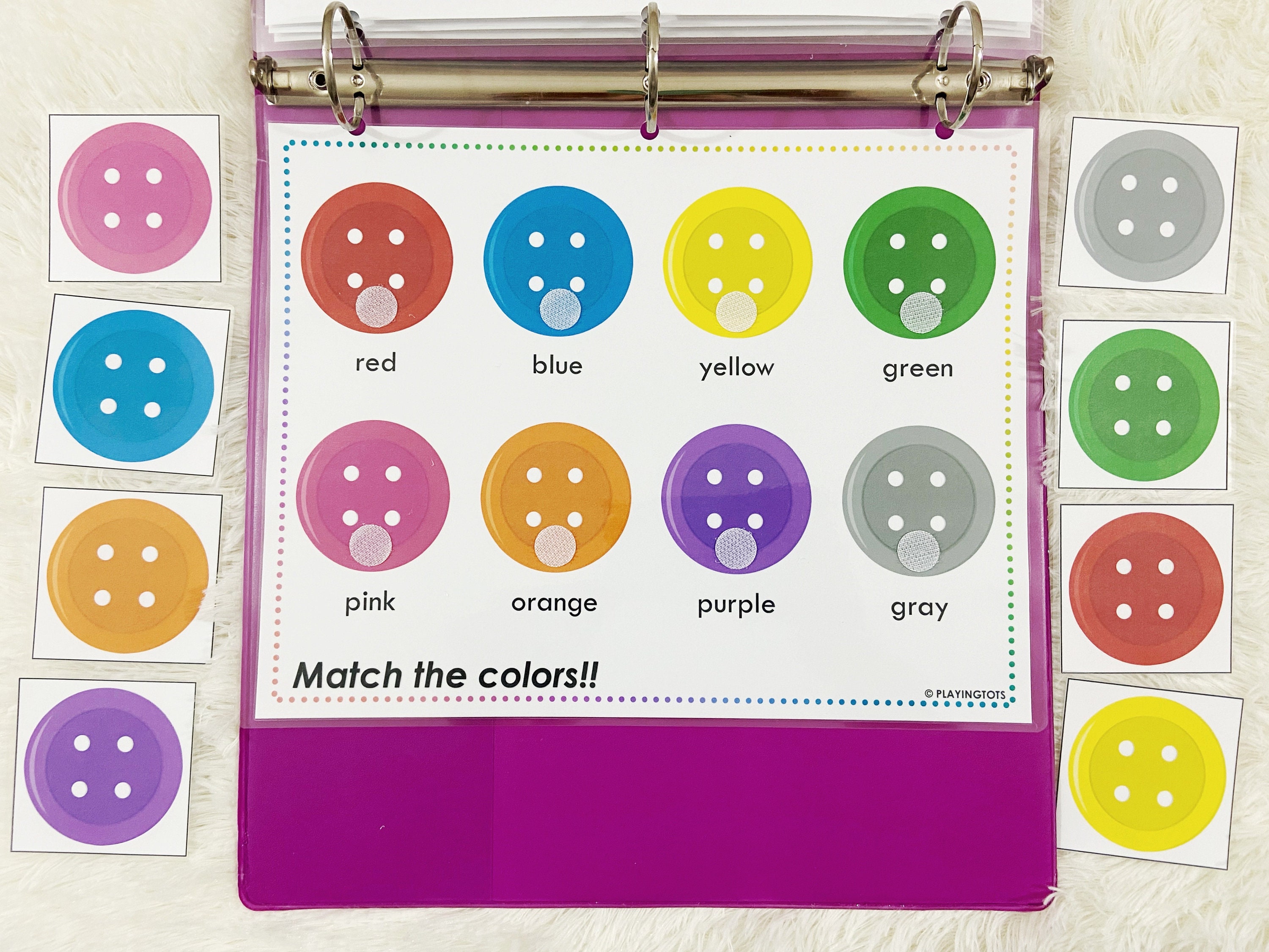 Colors Matching Toddler Busy Book Pages Printable Learning | Etsy