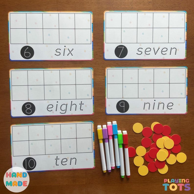 Ten Frames Counting Activity, Preschool Math Center, Prek Early ...