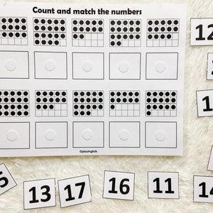 Counting Practice Printable, Ten Frame Math, Numbers 11 to 20 ...