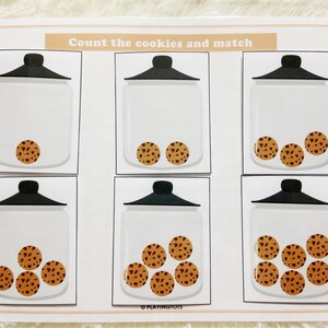 Cookies Counting Activity Printable, Learn to Count, Preschool Math ...
