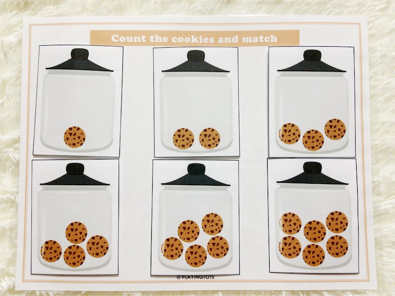 Cookies Counting Activity Printable Learn to Count Preschool - Etsy
