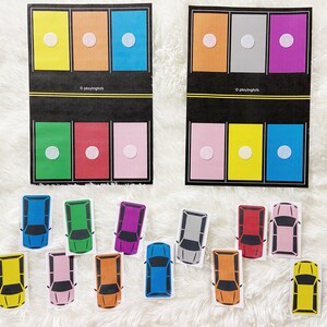 Car Colors Matching Activity Printable, Car Parking Activity, Toddler ...