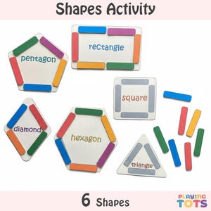 Shapes Activity Printable, Learn 2D Shapes, Busy Bags Activity, Toddler ...