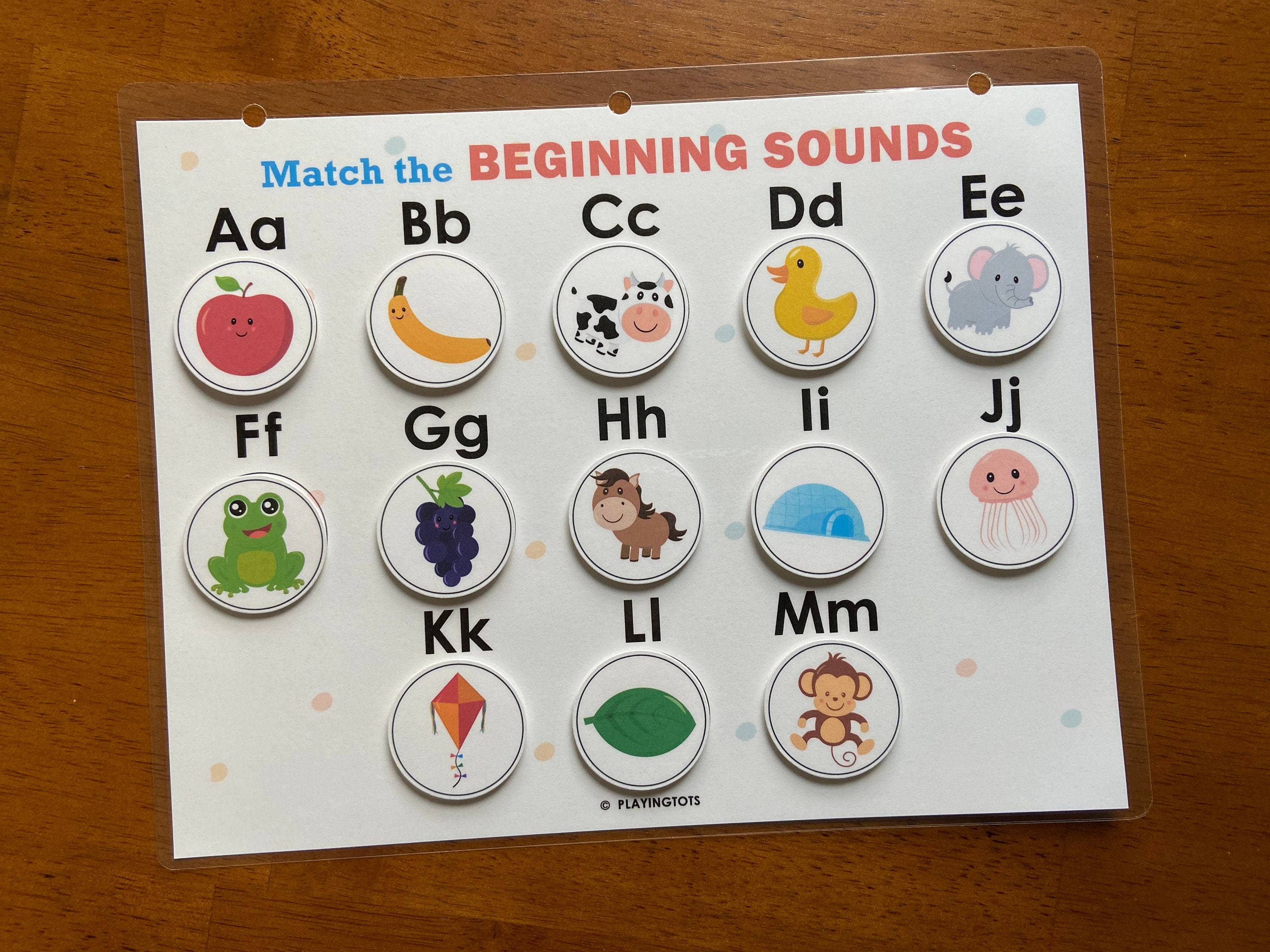 Beginning Sounds Matching Printable, Alphabet Matching, Phonics ...
