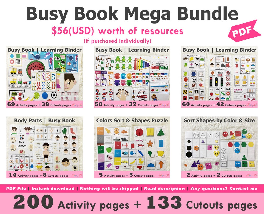 Toddler Busy Book Printable Mega Bundle Toddler Learning - Etsy UK