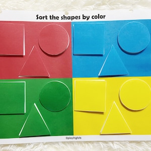 Colors and Shapes Sorting Activity Printable Toddler Busy - Etsy Canada