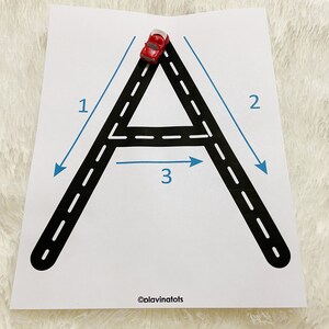 Alphabet Tracing Road Mats Printable, Uppercase Letters Writing ...
