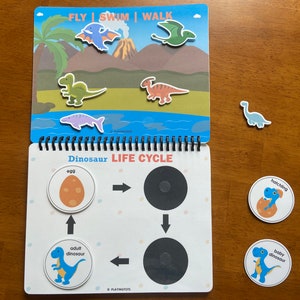 Dinosaur Busy Book, Fully Assembled, Toddler Learning Binder, Fun Quiet ...