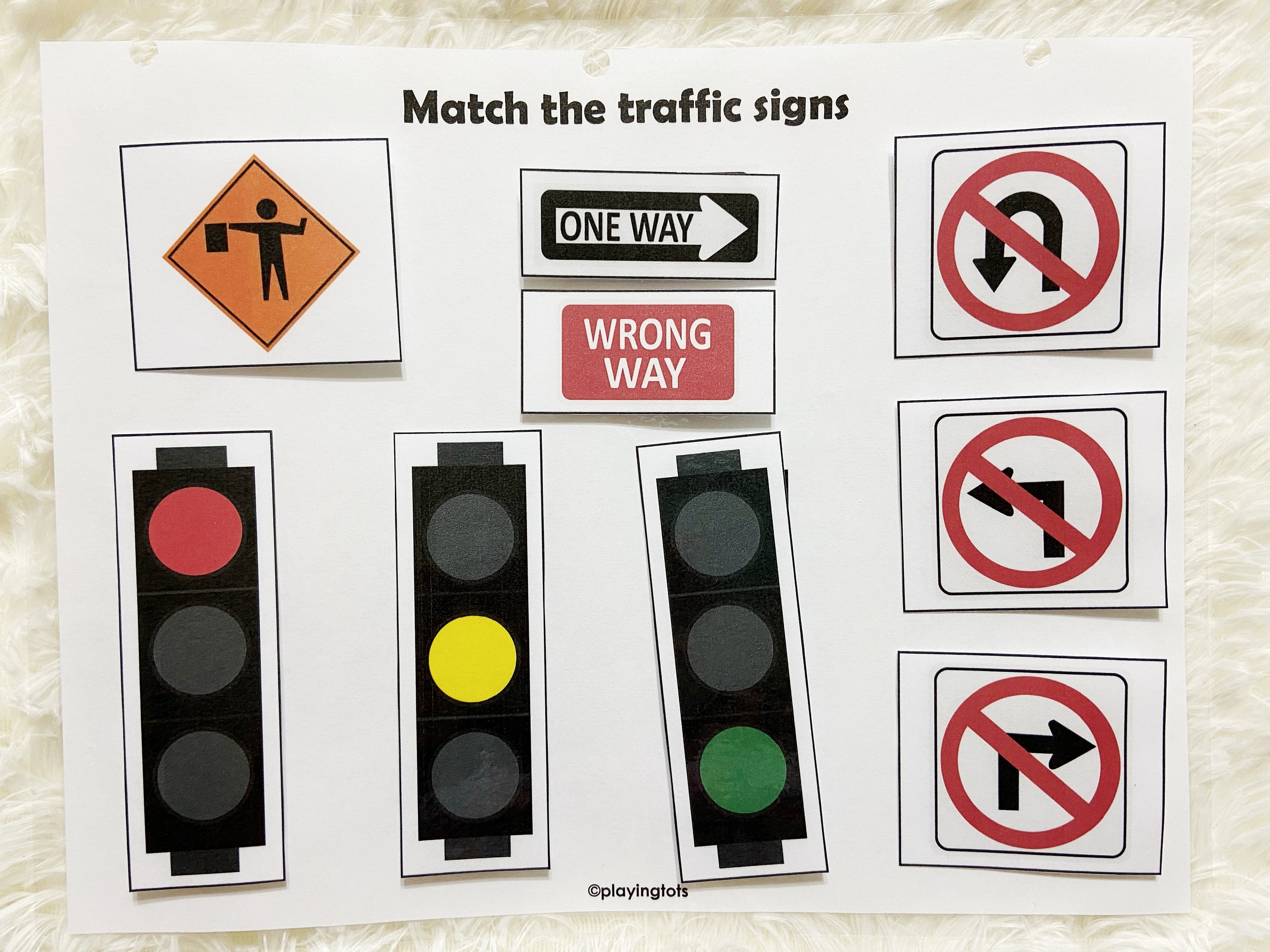 Road Traffic Signs Matching Activity Printable for Toddlers | Etsy