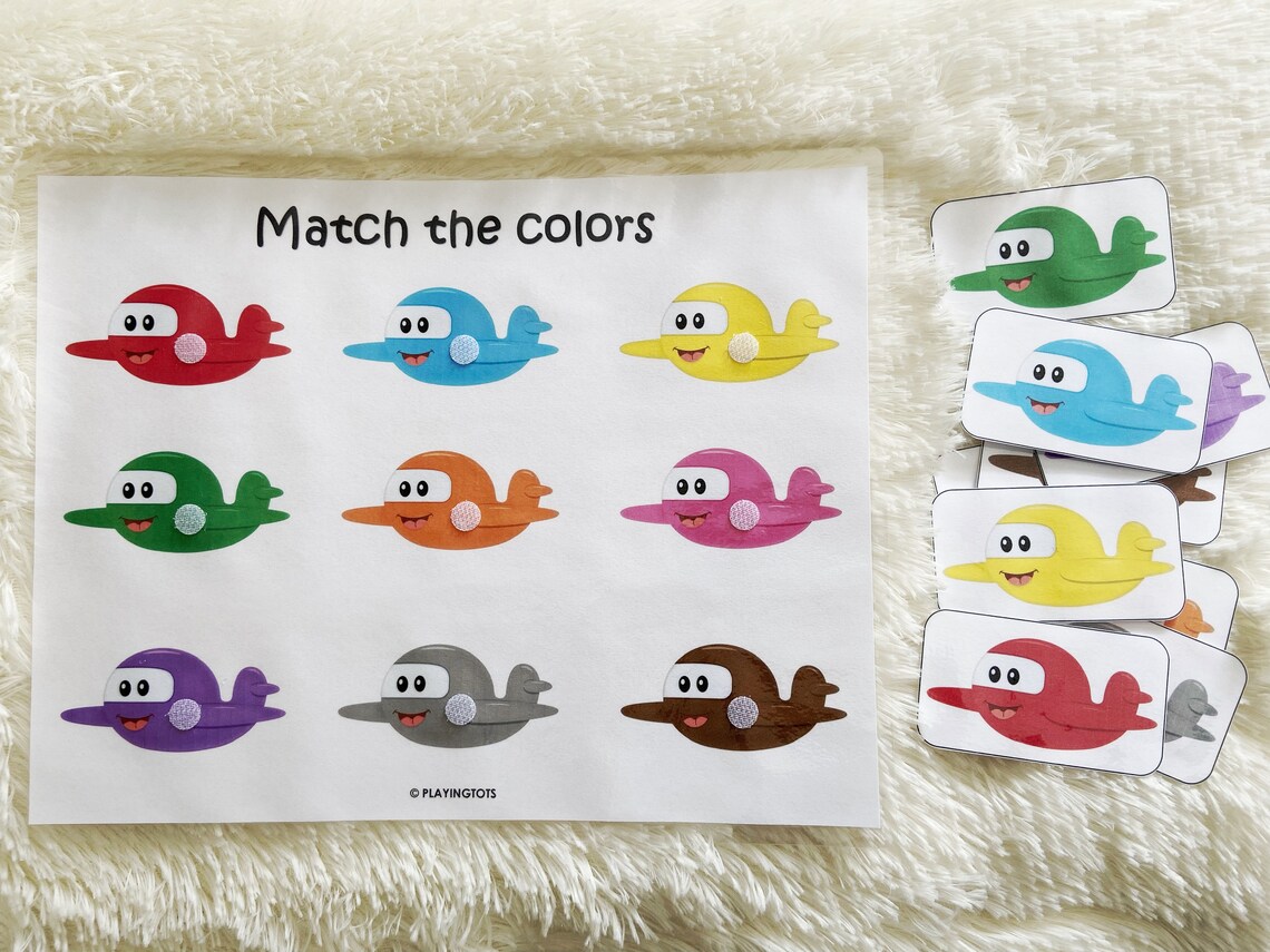 Colors Matching Toddler Busy Book Page Printable Learning - Etsy