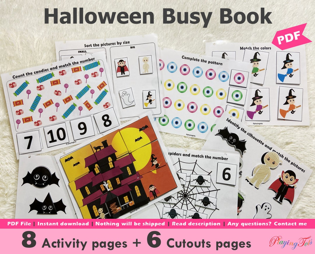 Halloween Busy Book Activity Printable for Toddlers - Etsy