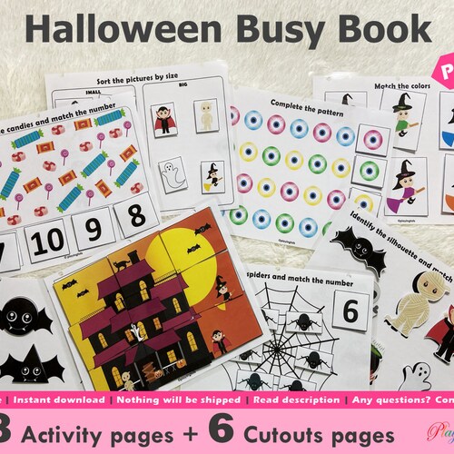 Halloween Busy Book Activity Printable for Toddlers - Etsy