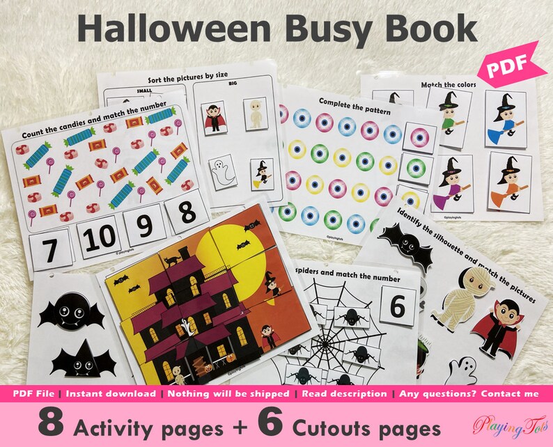 Halloween Busy Book Activity Printable for Toddlers - Etsy